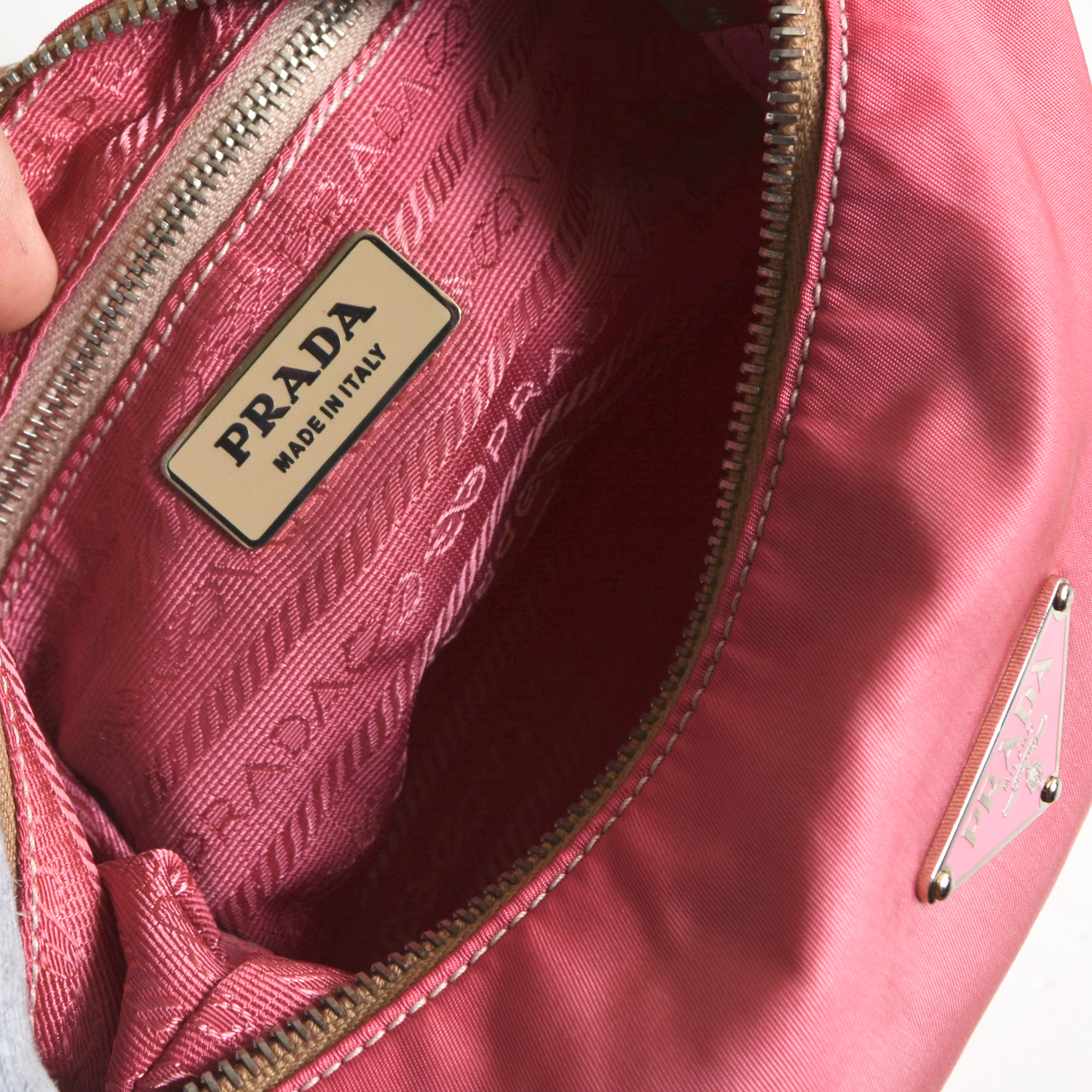 Prada Pink Shoulder Bag Nylon Handbags Paul Smith