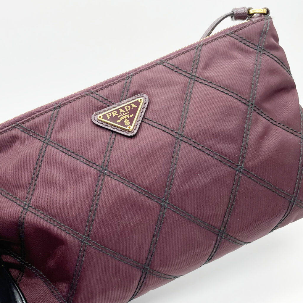 Prada Nylon Shoulder Bag in Baby Blue / Maroon – Nitryl