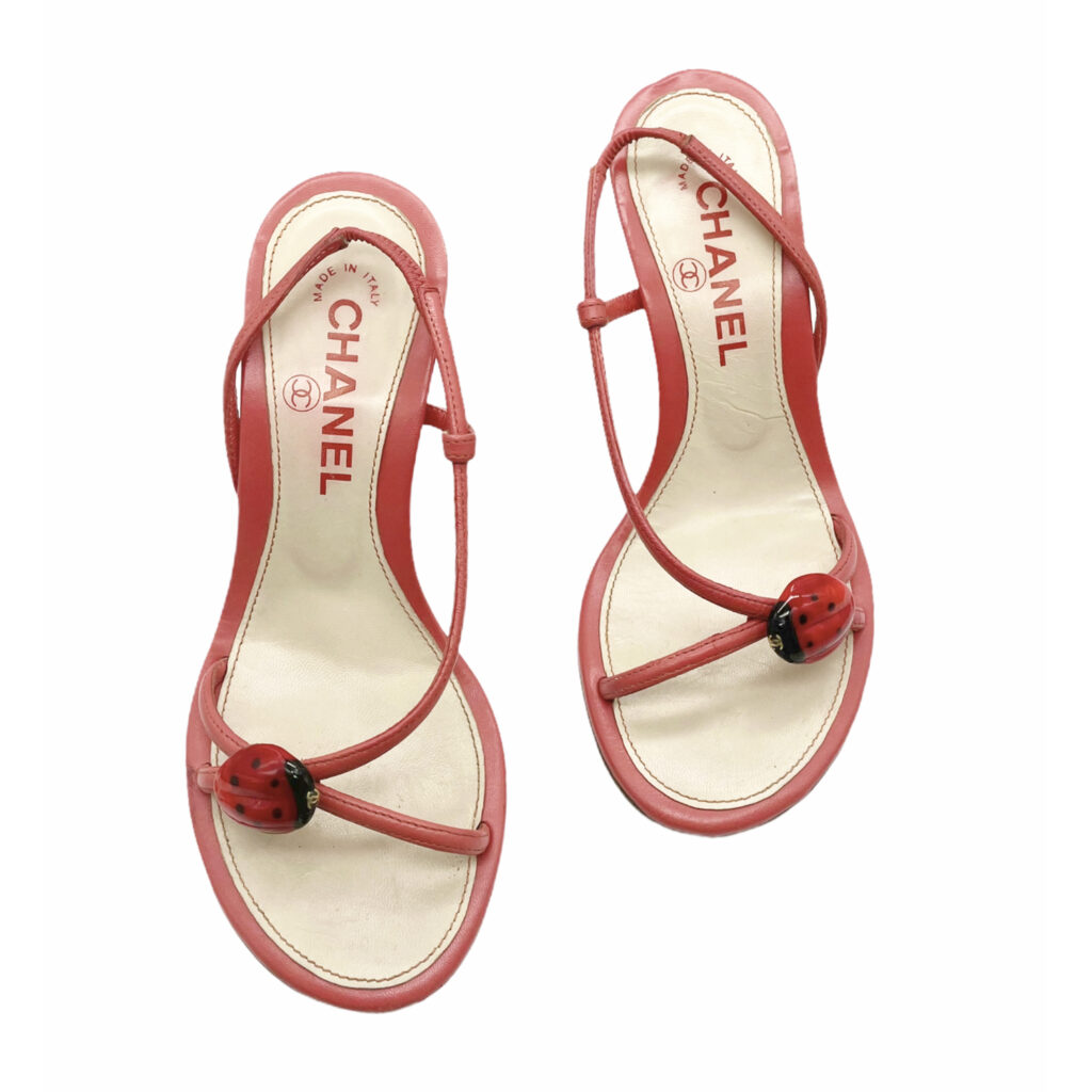 Chanel Ladybug Slingback Heels in Red UK 2 – Nitryl