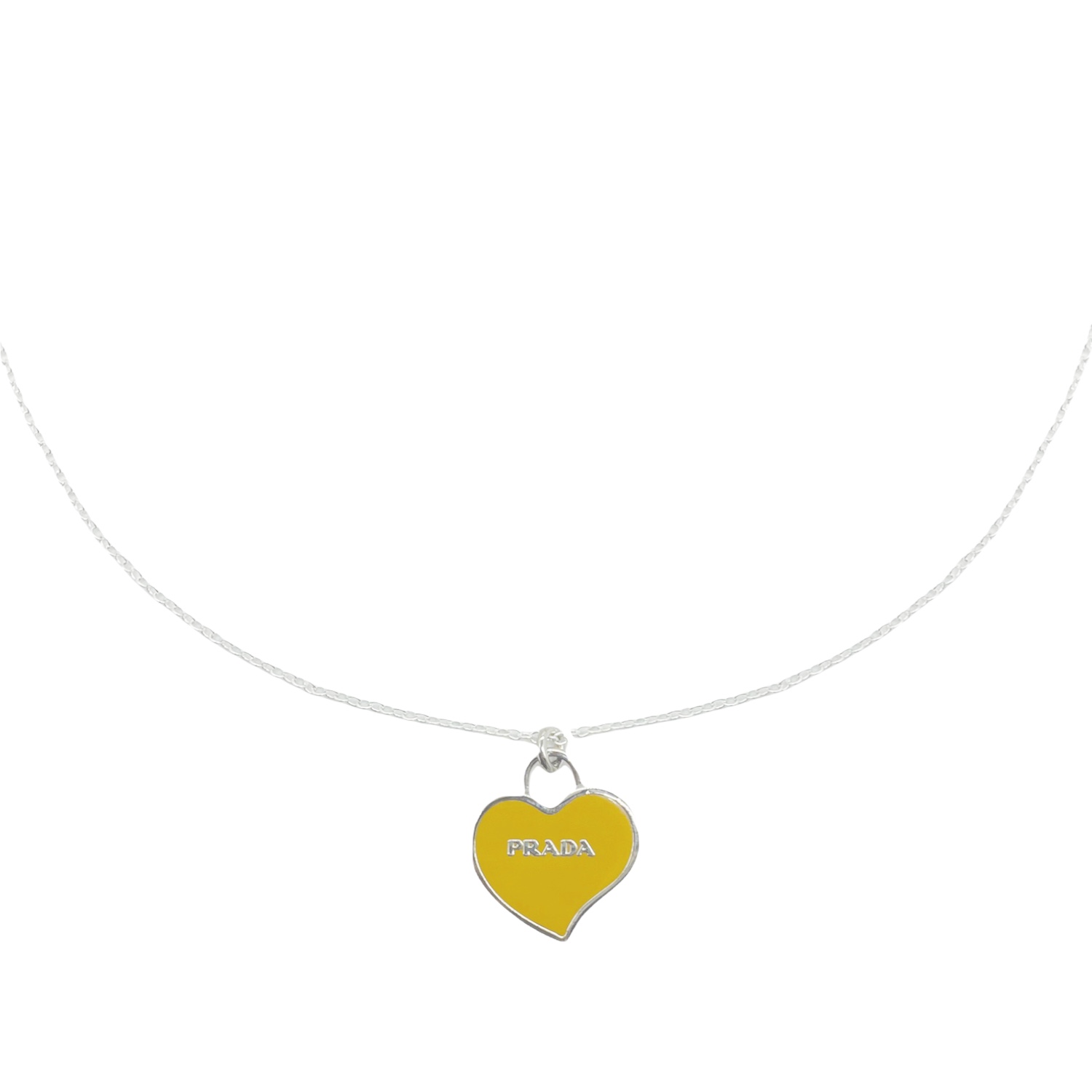 Reworked Prada Heart Pendant Necklace in Yellow and Silver – Nitryl