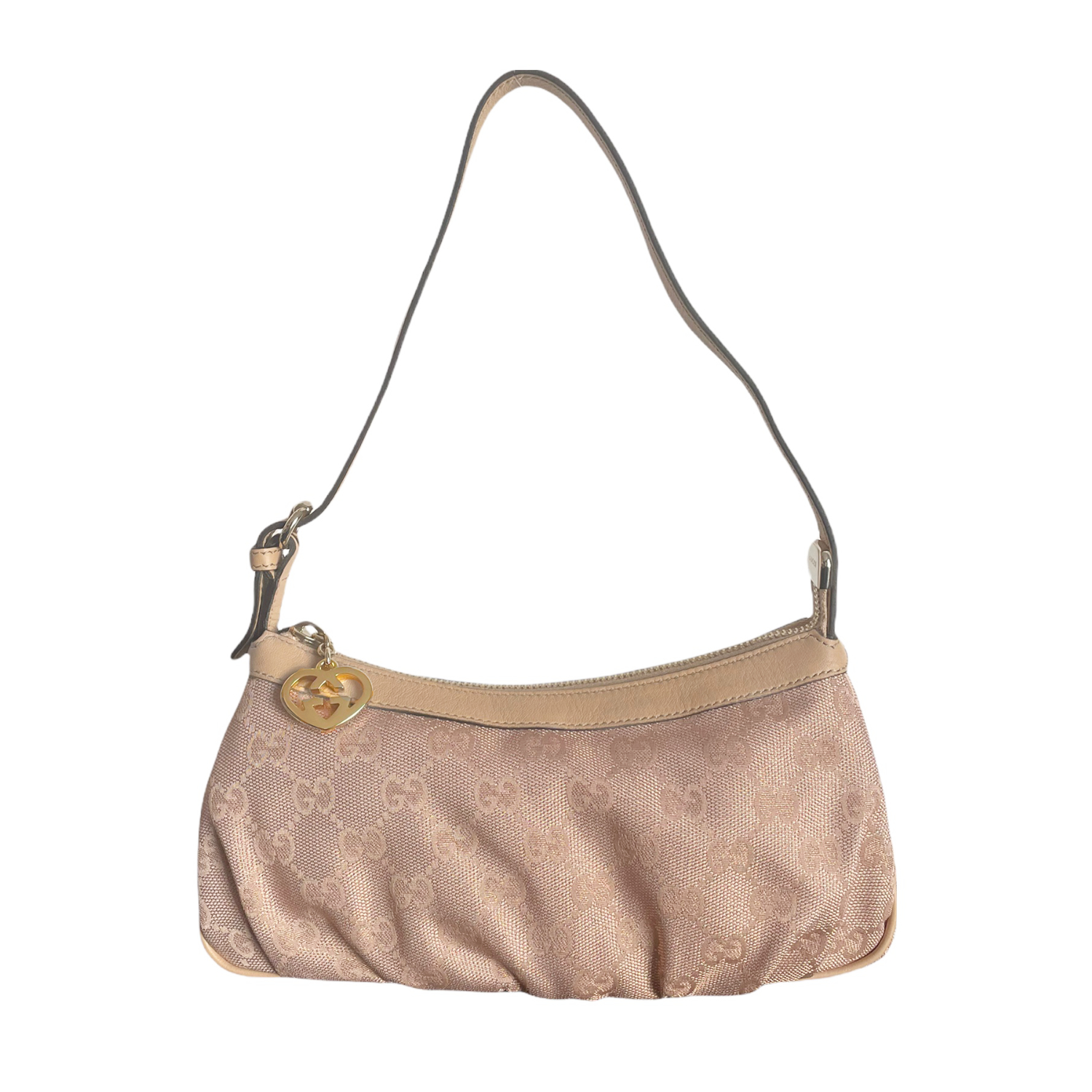 Gucci Monogram Mini Shoulder Bag in Baby Pink and Gold – Nitryl