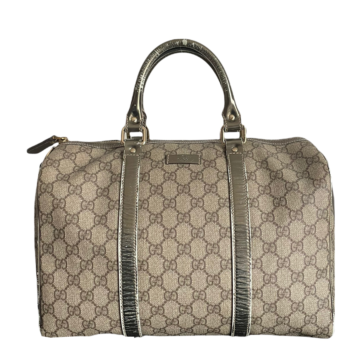 Gucci Monogram Boston Bag in Beige/Brown and Metallic – Nitryl
