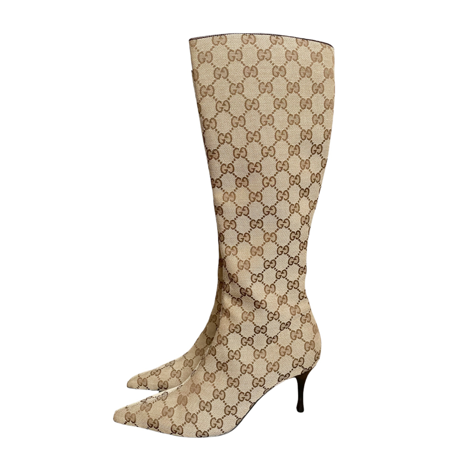 Gucci Monogram Boots in Beige Size 4 – Nitryl