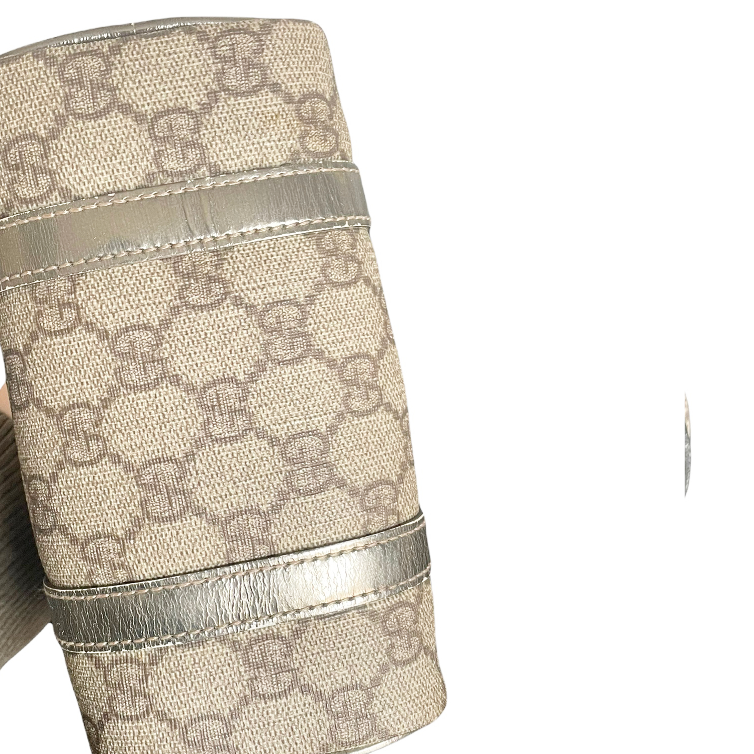 Gucci Monogram Micro Mini Boston Bag in Brown and Metallic – Nitryl