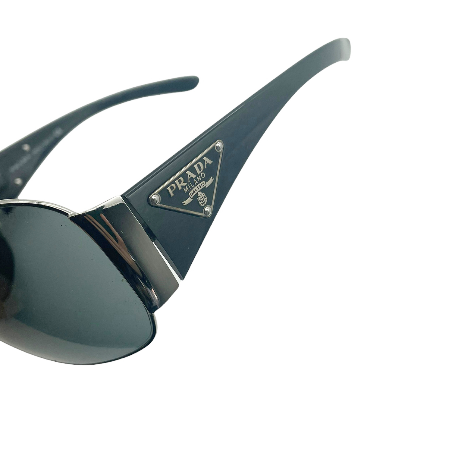Prada Rimless Shield Sunglasses in Black – Nitryl