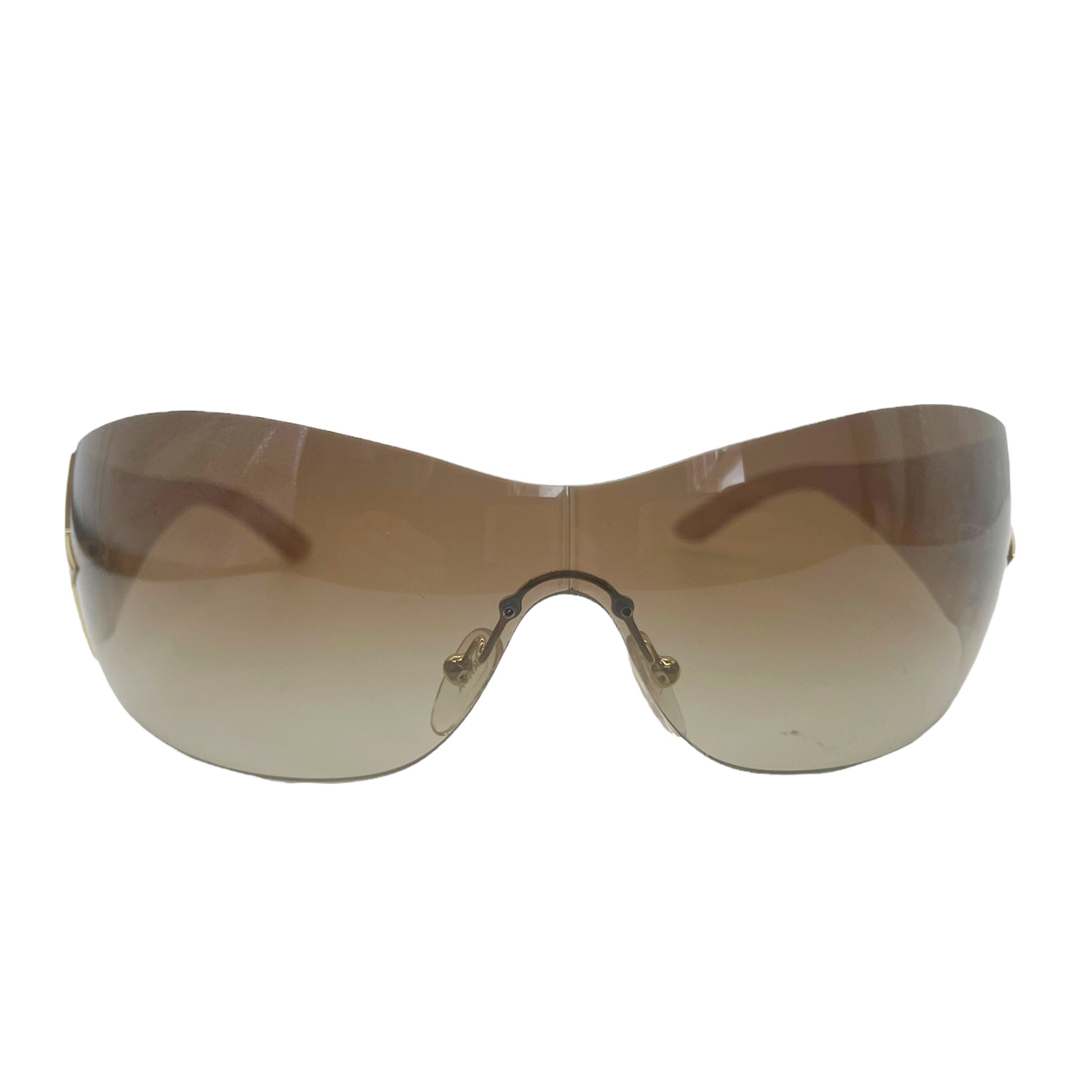 Prada Star Shield Sunglasses in Gold / Brown – Nitryl