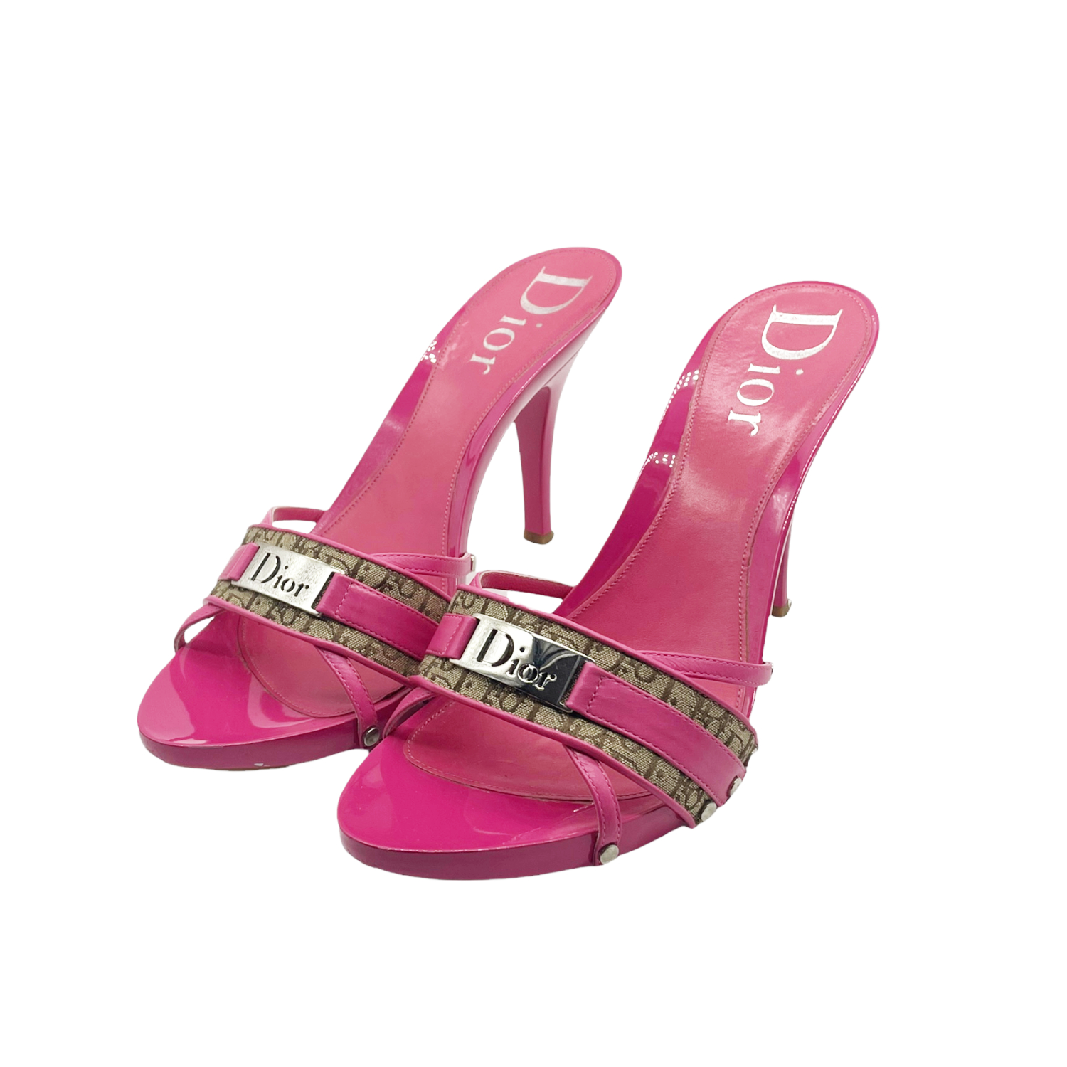 Dior Monogram Logo Heels in Pink / Beige UK 6.5 – Nitryl