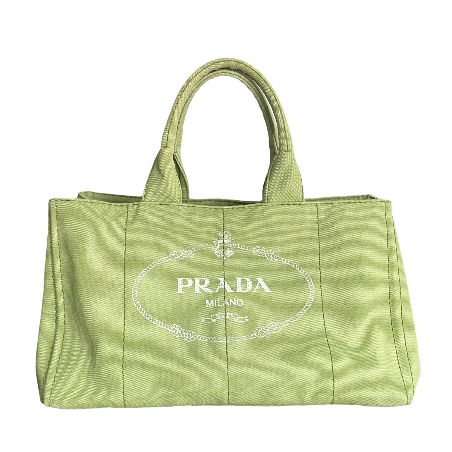 Prada Logo Canvas Canapa Tote in Green – Nitryl