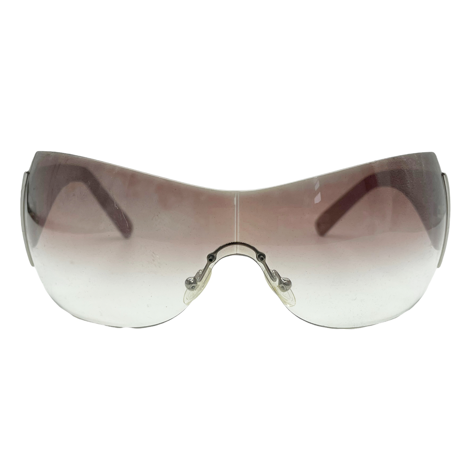 Prada Rimless Shield Sunglasses in Baby Pink – Nitryl