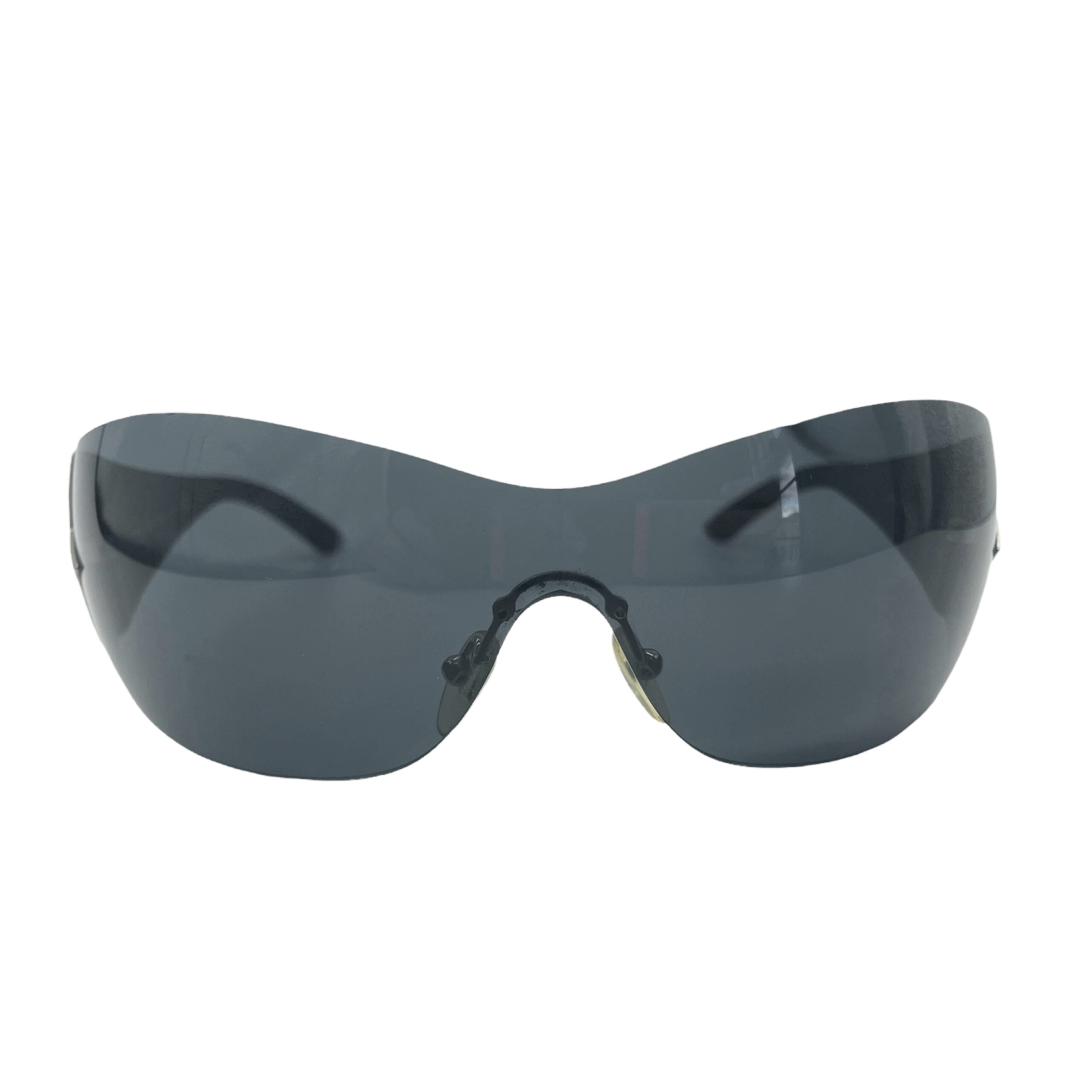 Prada Star Shield Sunglasses In Black Silver Nitryl