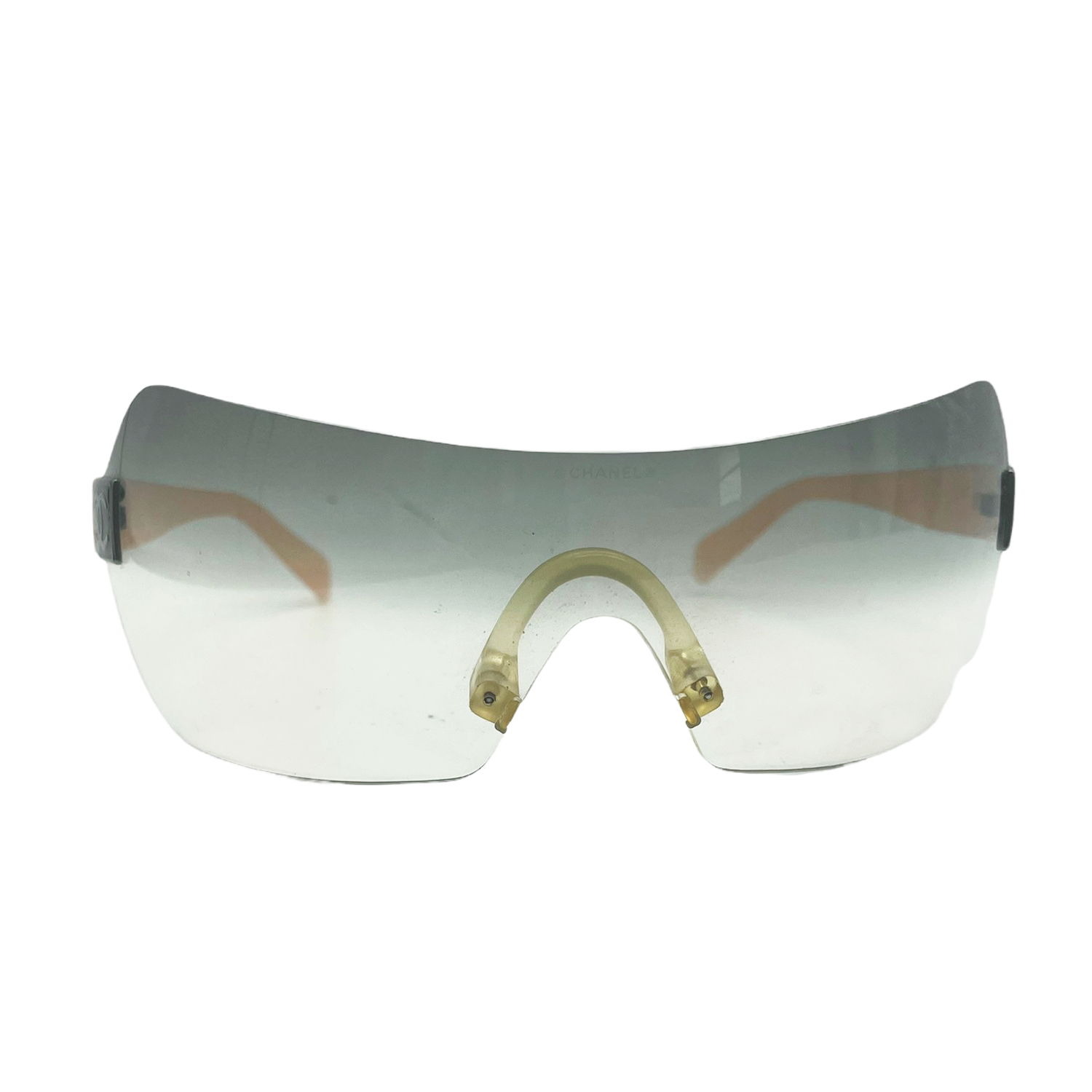 Chanel Rimless Logo Shield Sunglasses in Baby Pink – Nitryl