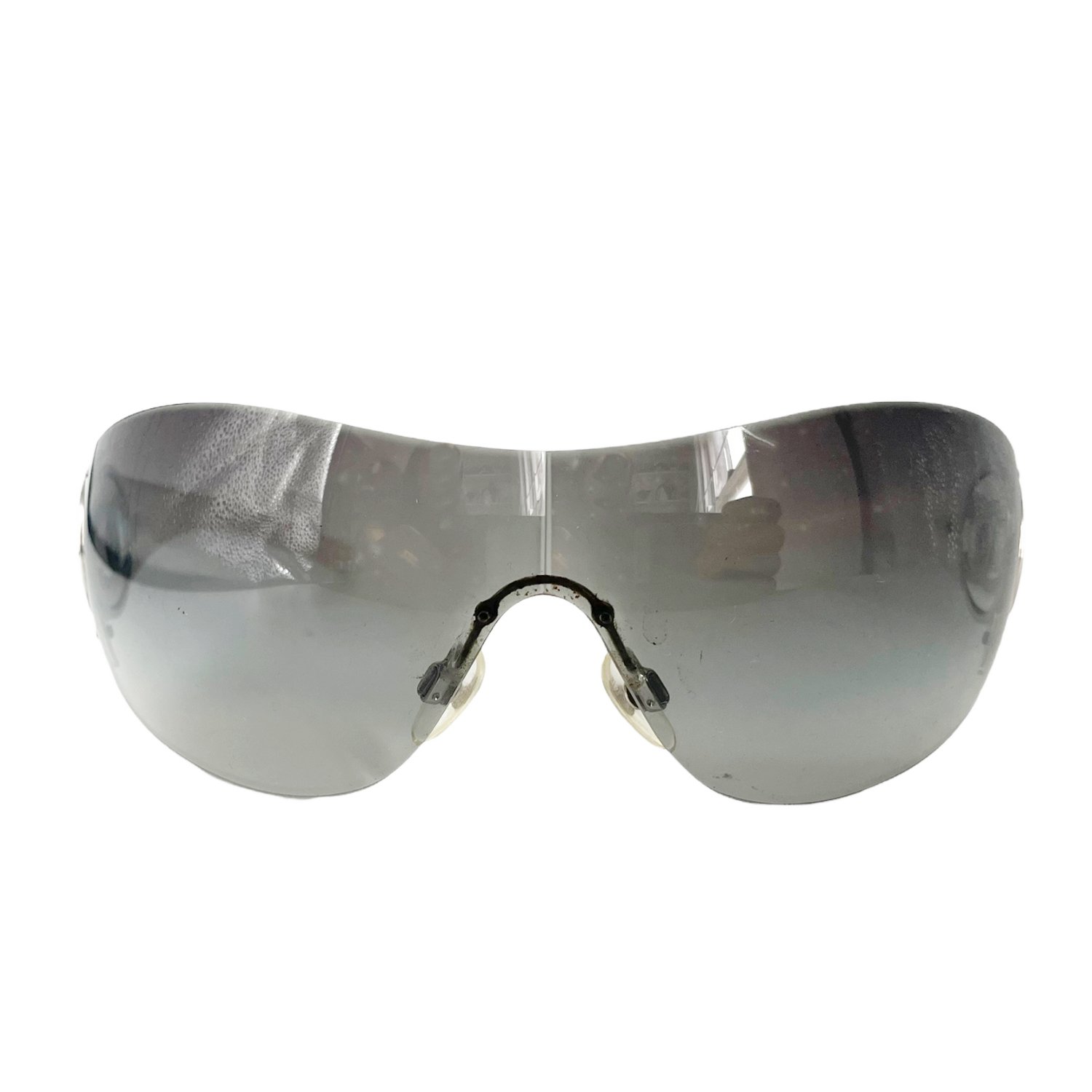 Chanel Rimless Shield Sunglasses in White – Nitryl