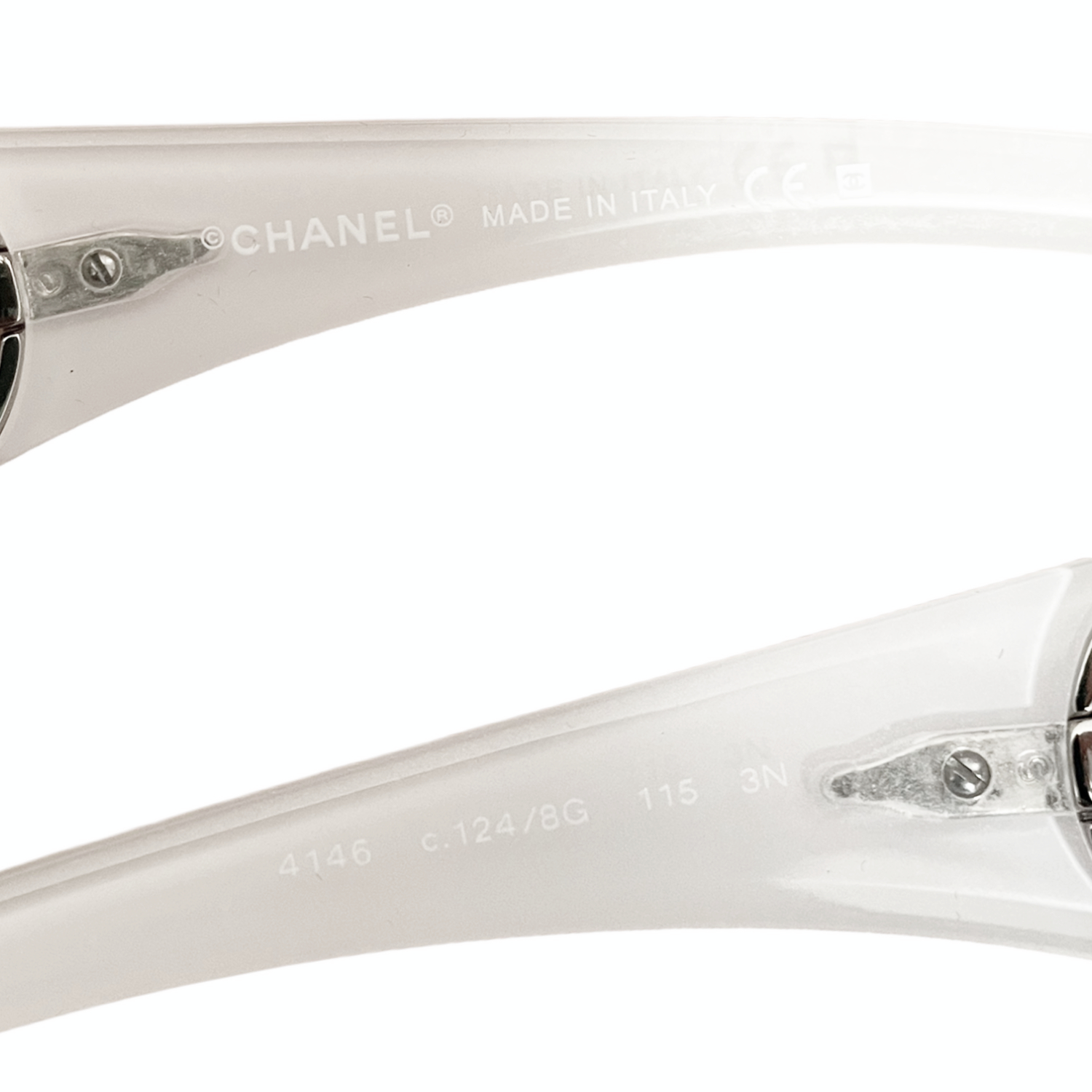Chanel Rimless Shield Sunglasses in White – Nitryl