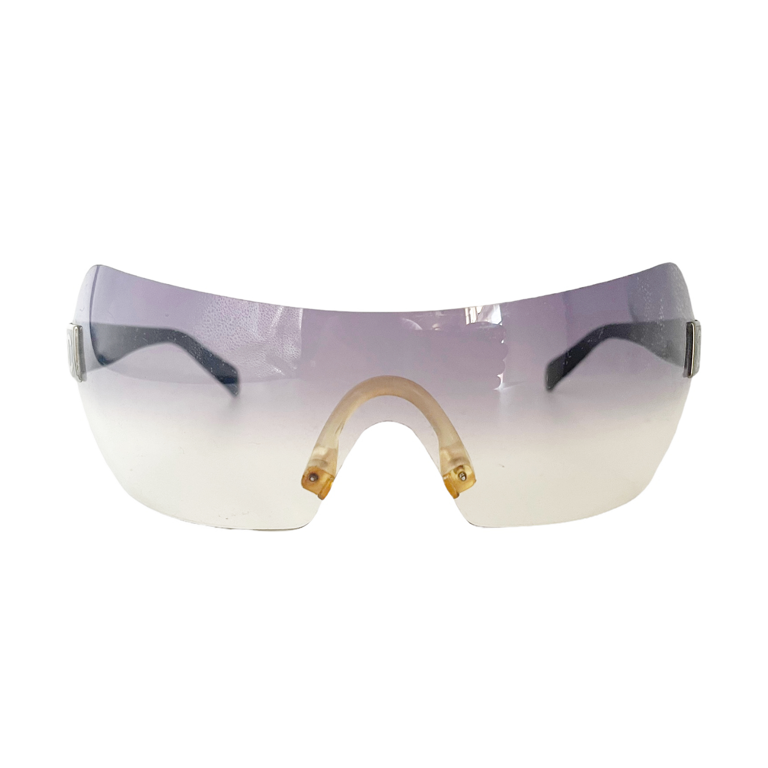 Chanel Rimless Logo Shield Sunglasses in Purple / Black – Nitryl