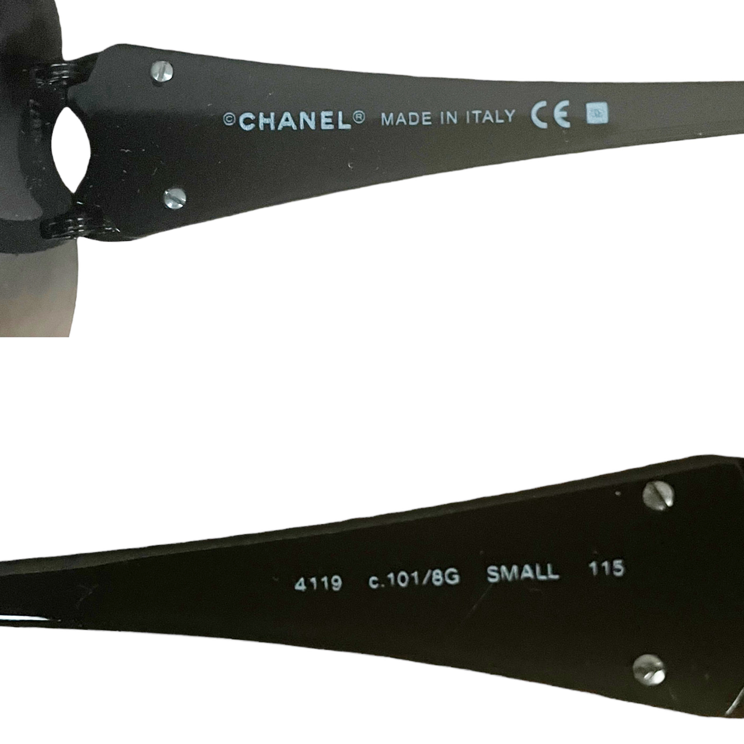 Chanel Rimless Logo Shield Sunglasses in Black – Nitryl