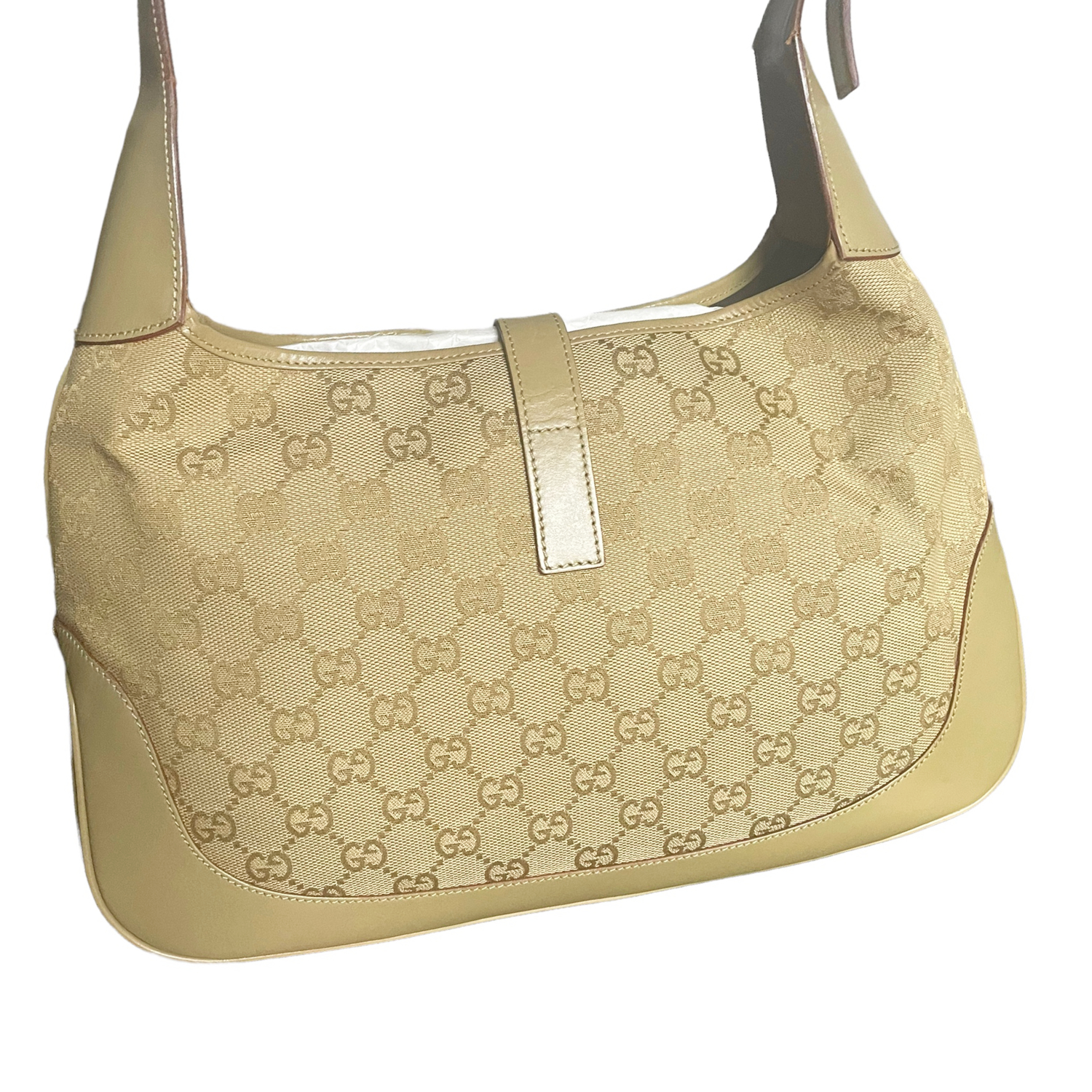 Gucci Monogram Jackie Shoulder Bag in Beige / Olive – Nitryl