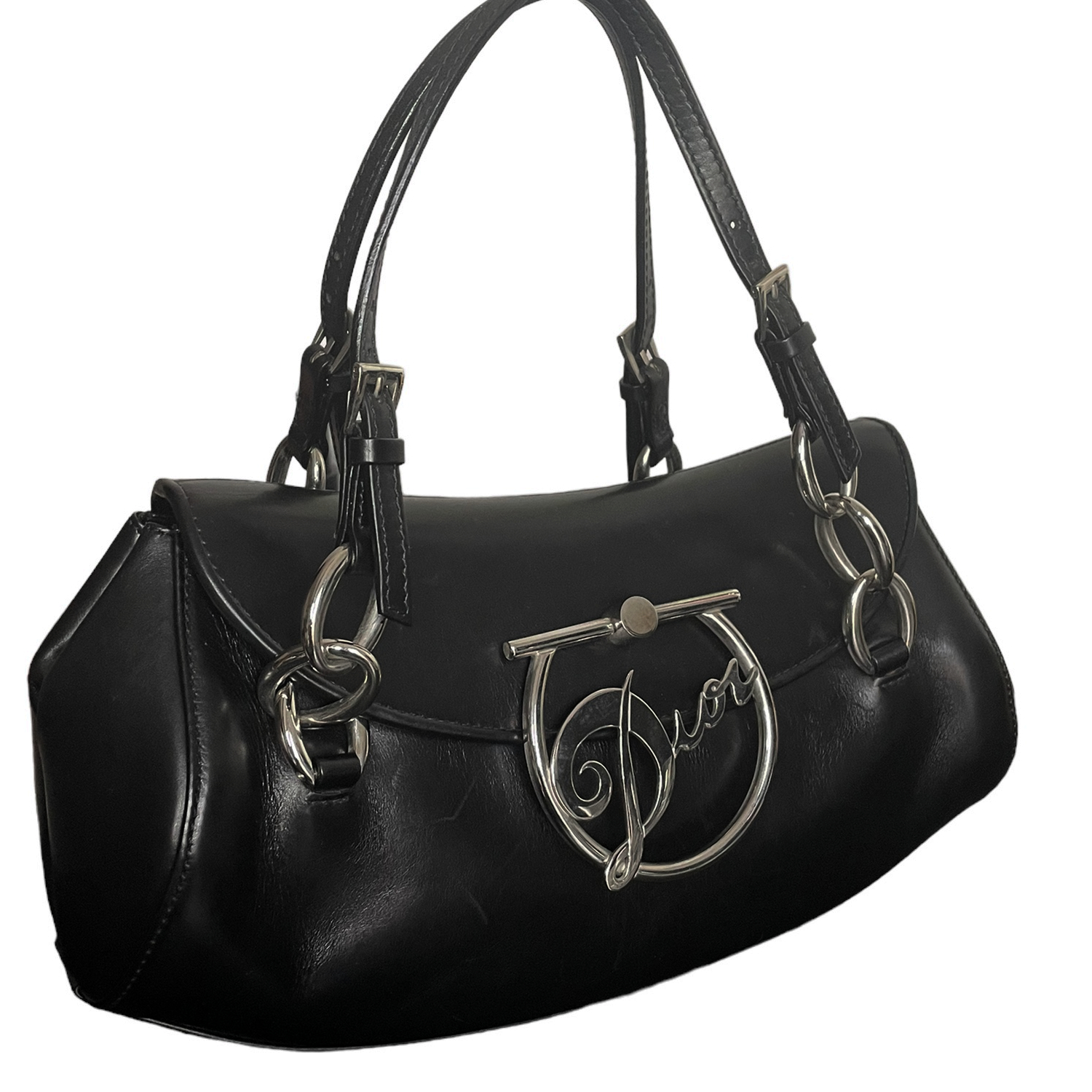 Dior Leather Cursive Shoulder Bag in Black – Nitryl