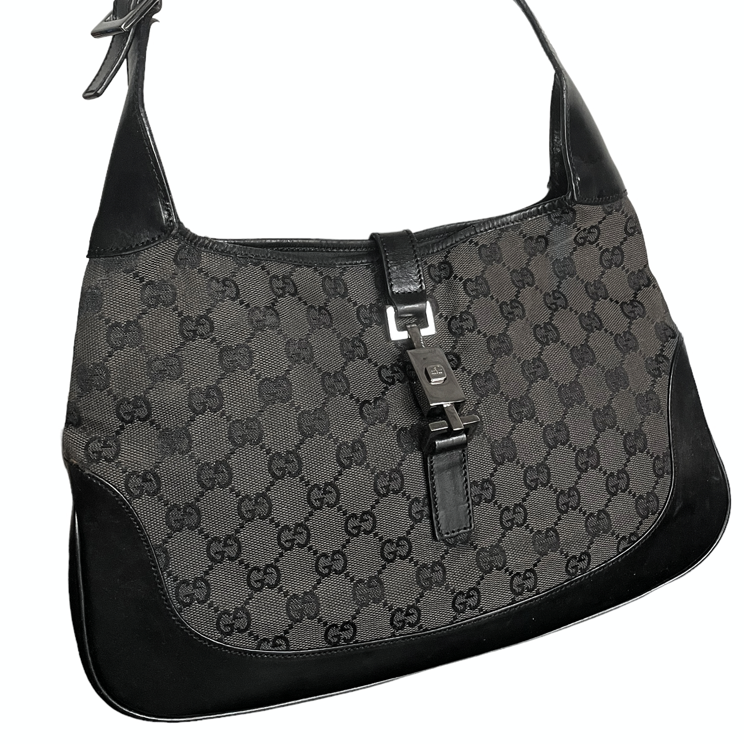 Gucci Monogram Jackie Shoulder Bag in Black / Brown – Nitryl