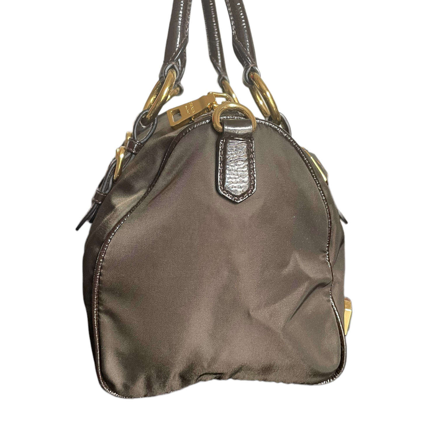 Prada Nylon Jewelled Boston Bag in Khaki / Brown – Nitryl