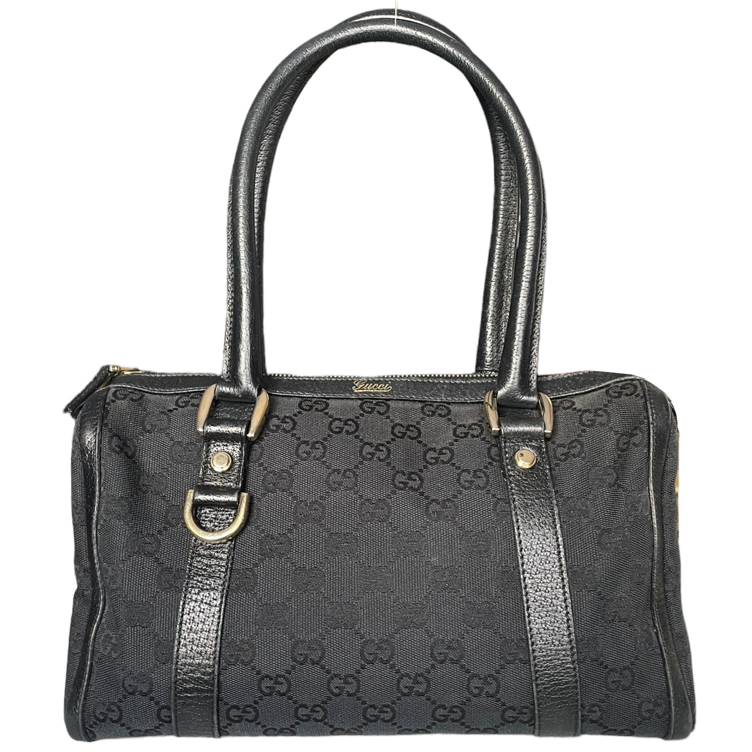 Gucci Monogram Boston Shoulder Bag in Black / Gold – Nitryl