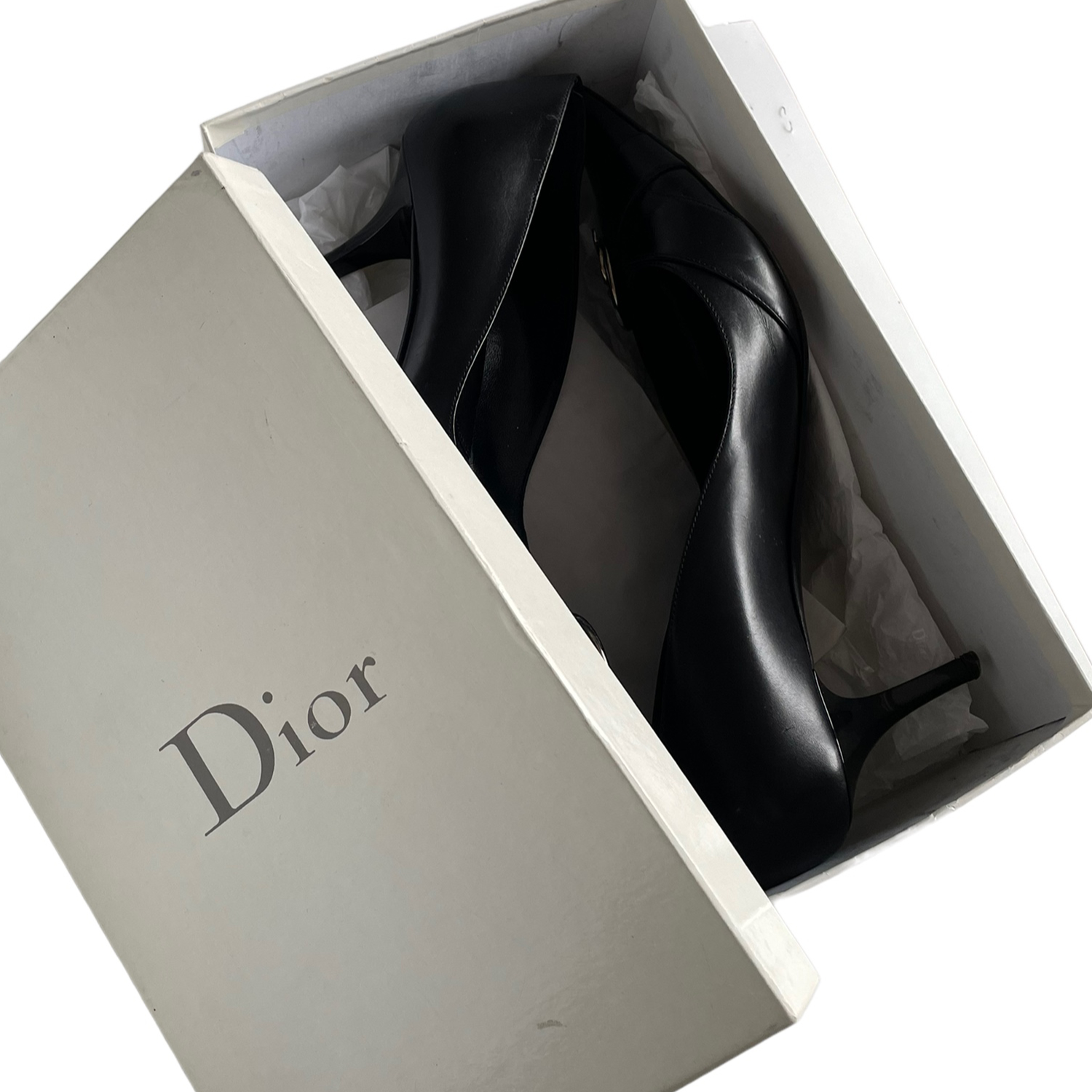 Dior Cursive Logo Leather Heels in Black UK 7 – Nitryl