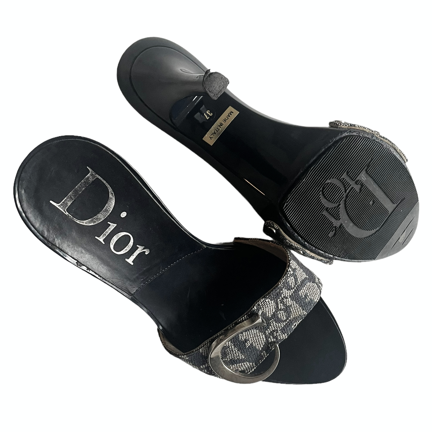 Dior Monogram Logo Heels in Navy – Nitryl