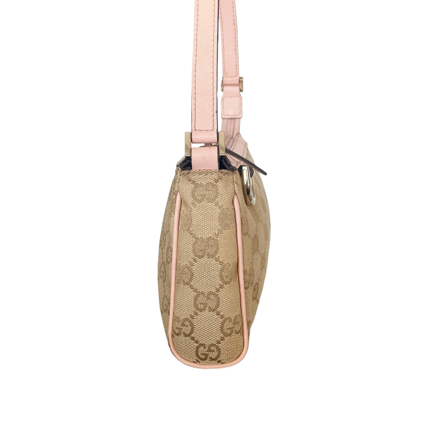 Gucci Monogram Mini Pochette Shoulder Bag in Beige / Baby Pink – Nitryl