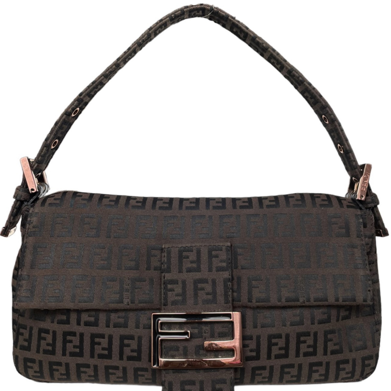 Fendi Monogram Shoulder Baguette Bag in Brown / Copper – Nitryl