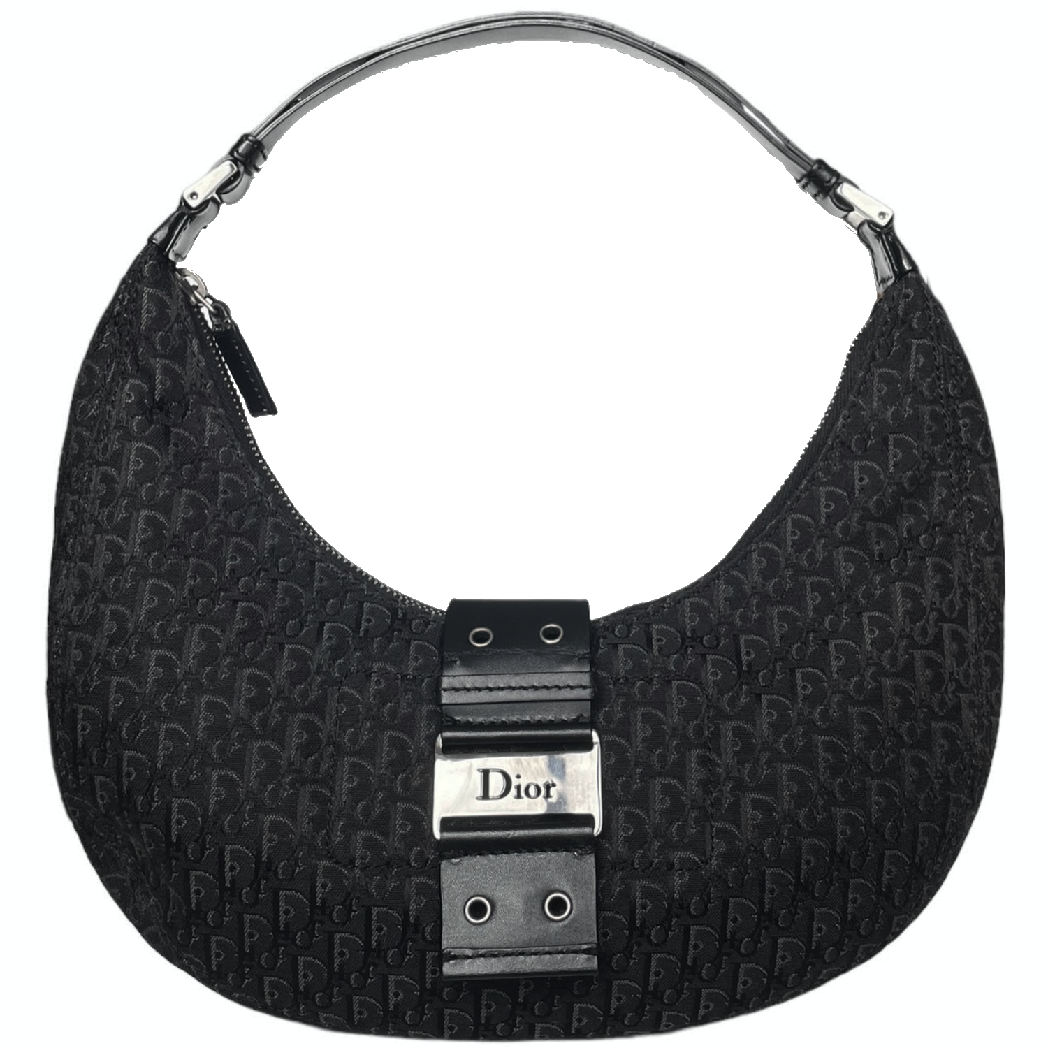 Dior Monogram Street Chic Half Moon Shoulder Bag in Black / Silver – Nitryl