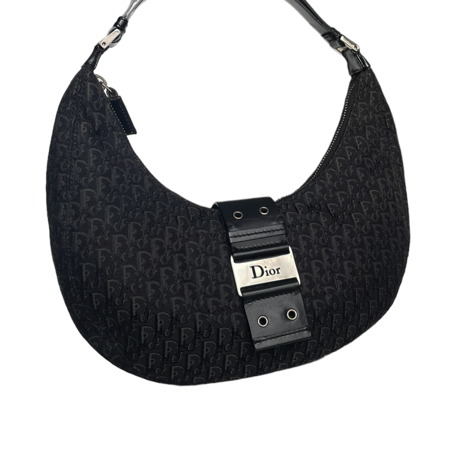 Dior Monogram Street Chic Half Moon Shoulder Bag in Black / Silver – Nitryl