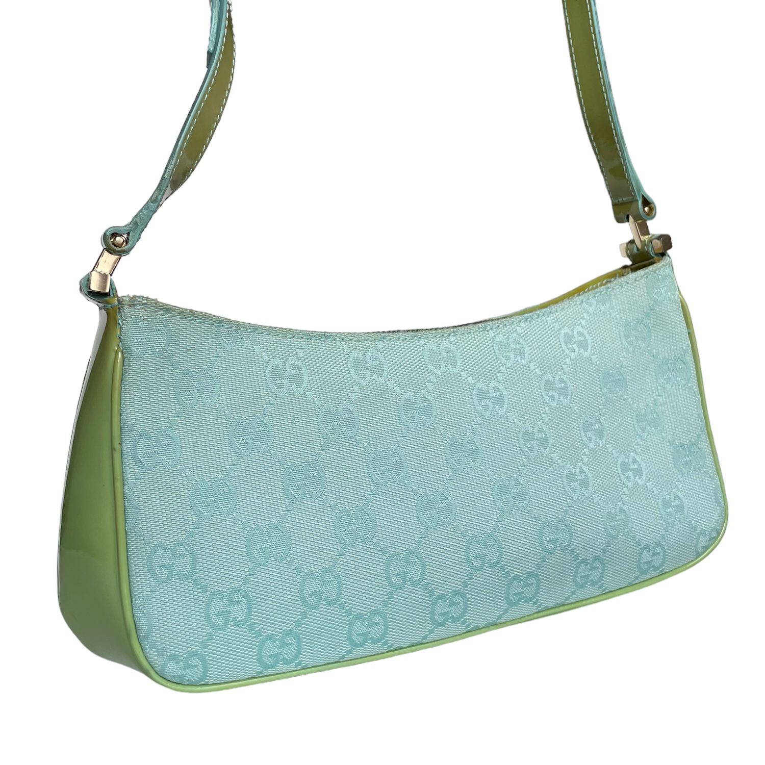 Gucci Monogram Shoulder Bag in Turquoise Blue / Green – Nitryl