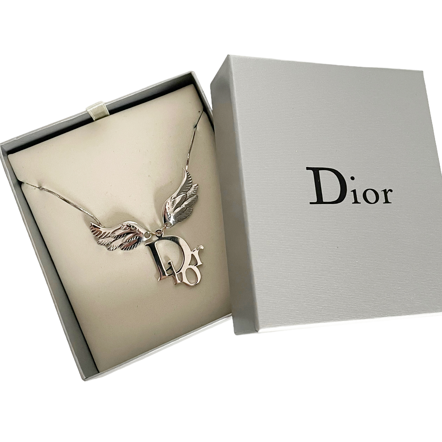 Dior Logo Wings Necklace in Silver – Nitryl
