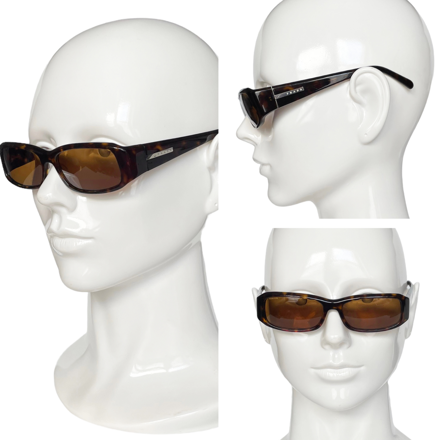 Prada Logo Tortoiseshell Sunglasses in Brown / Silver – Nitryl