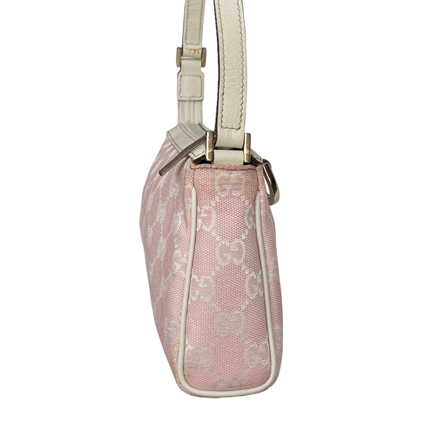 Gucci Monogram Mini Shoulder Bag in Baby Pink / White – Nitryl