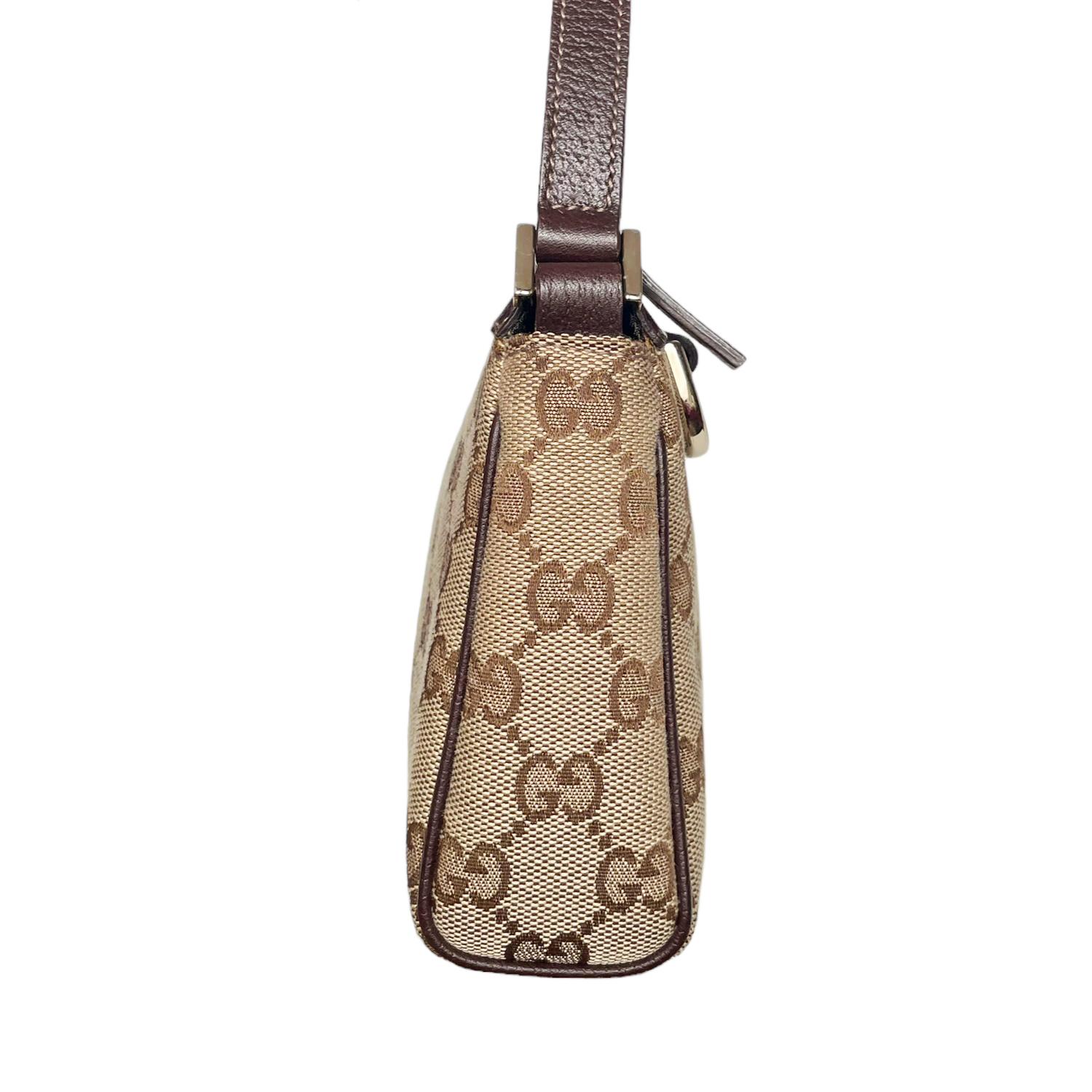 Gucci Monogram Mini Shoulder Bag in Beige / Brown / Gold – Nitryl