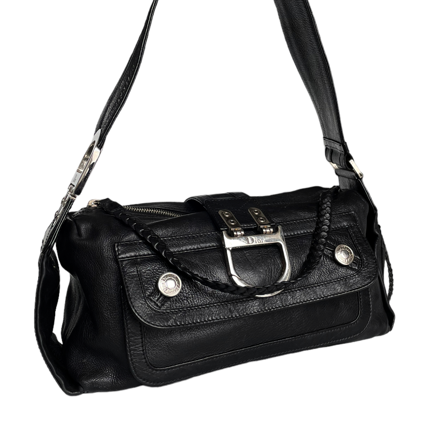 Dior Leather Flight Shoulder Bag in Black / Silver – Nitryl