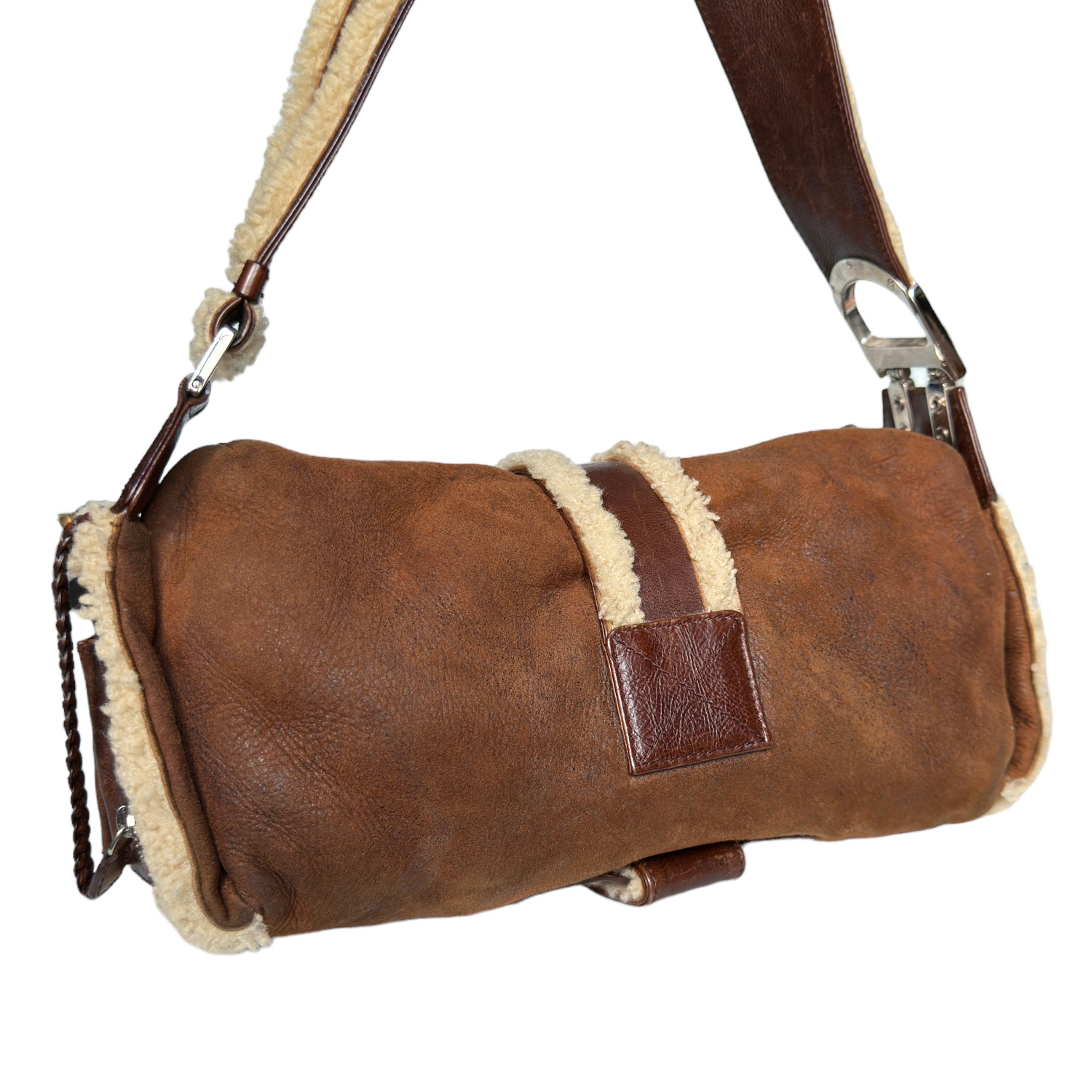 Dior Shearling Flight Shoulder Bag in Brown / Cream – Nitryl