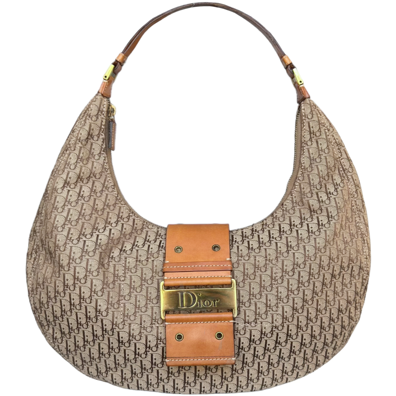 Dior Monogram Street Chic Half Moon Hobo Shoulder Bag in Beige / Tan ...