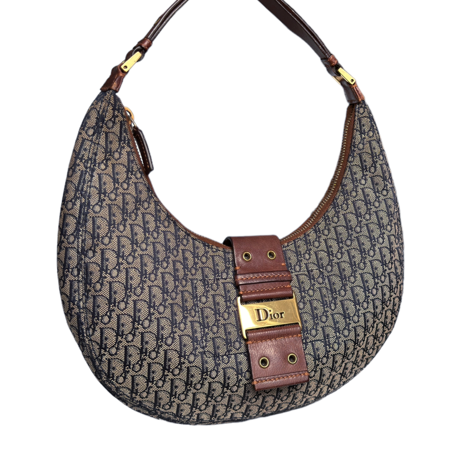 Dior Monogram Street Chic Half Moon Mini Shoulder Bag in Navy Blue ...