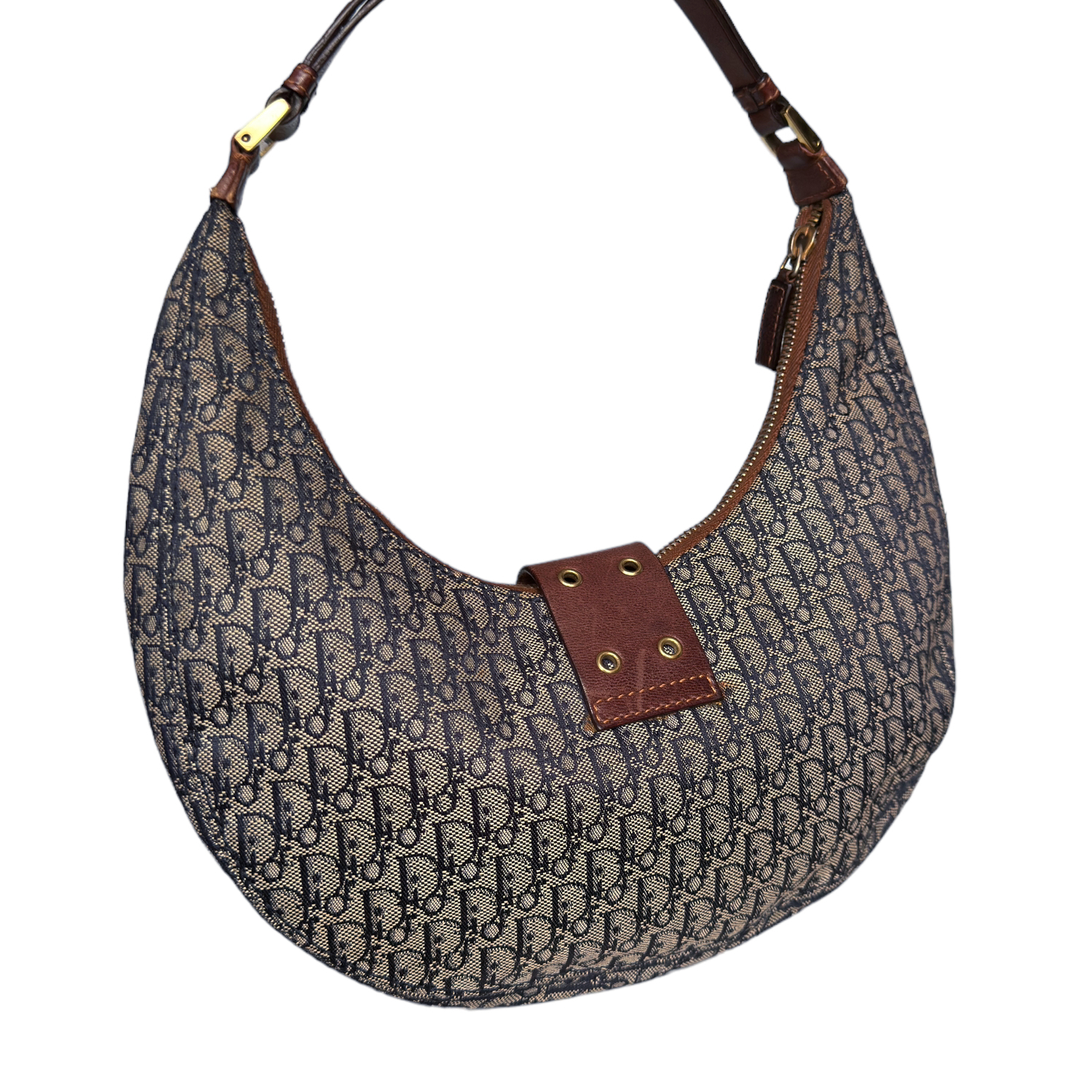 Dior Monogram Street Chic Half Moon Mini Shoulder Bag in Navy Blue ...