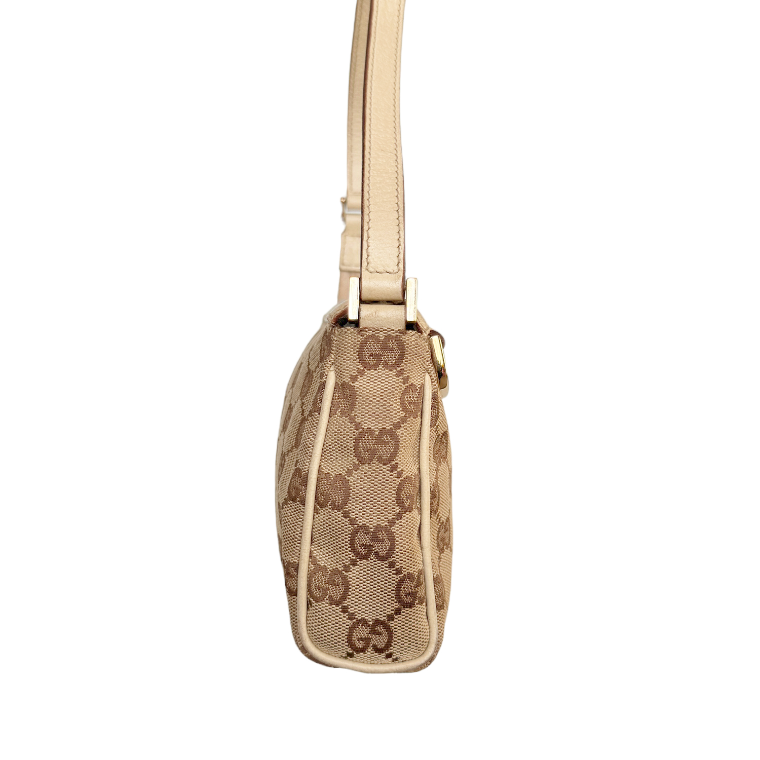 Gucci Monogram Mini Shoulder Bag in Beige / Cream / Gold – Nitryl