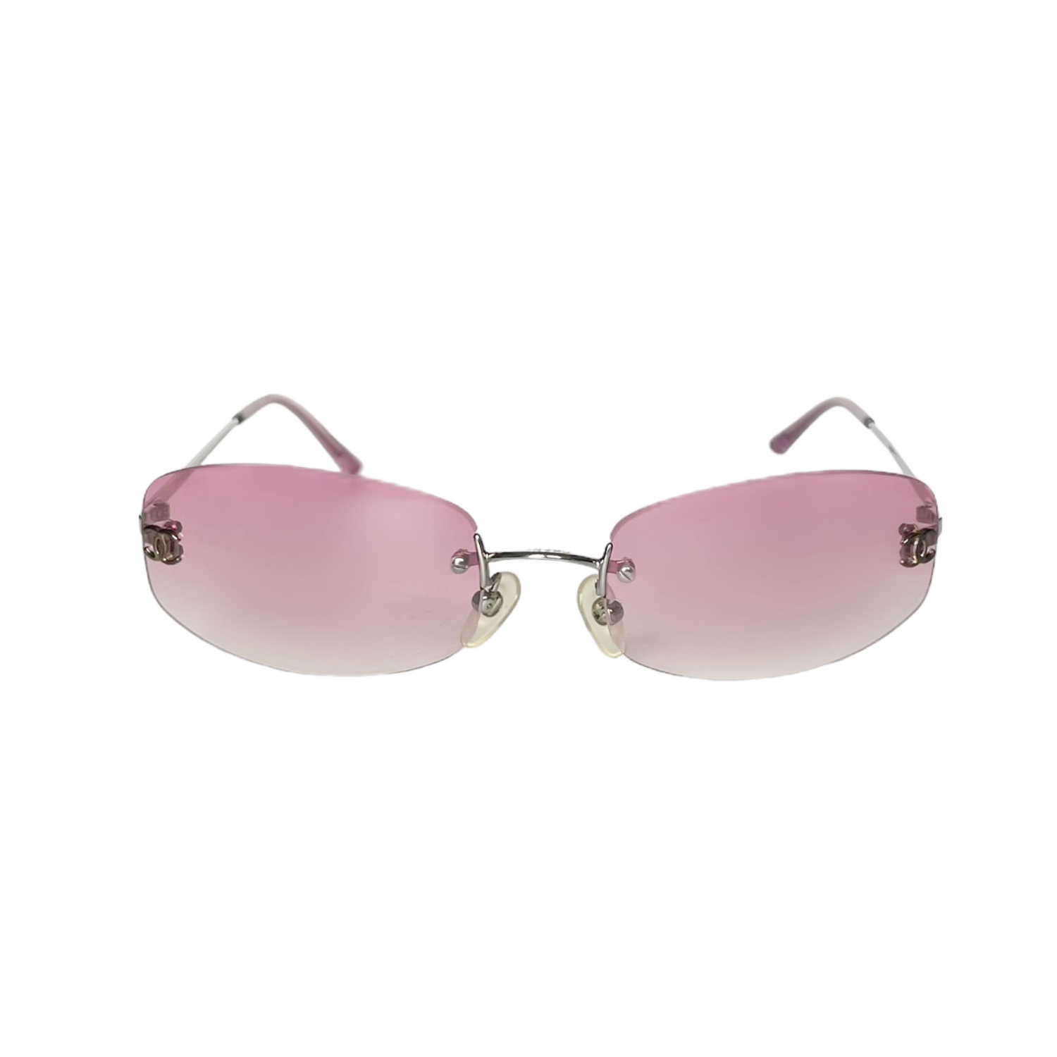 Chanel Rimless Ombre Oval Sunglasses in Pink – Nitryl
