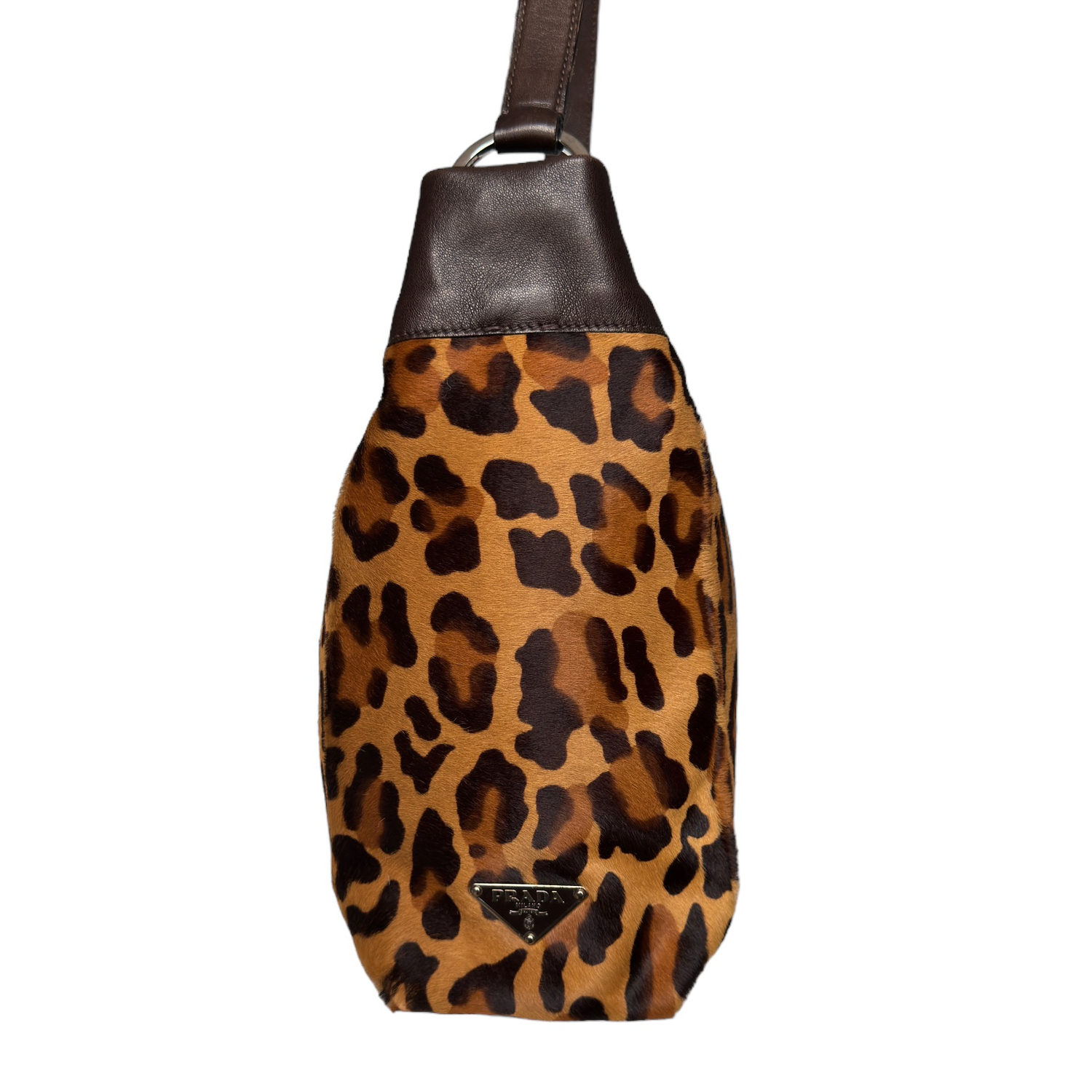 Prada Leopard Print Calfskin Shoulder Tote Bag in Brown – Nitryl