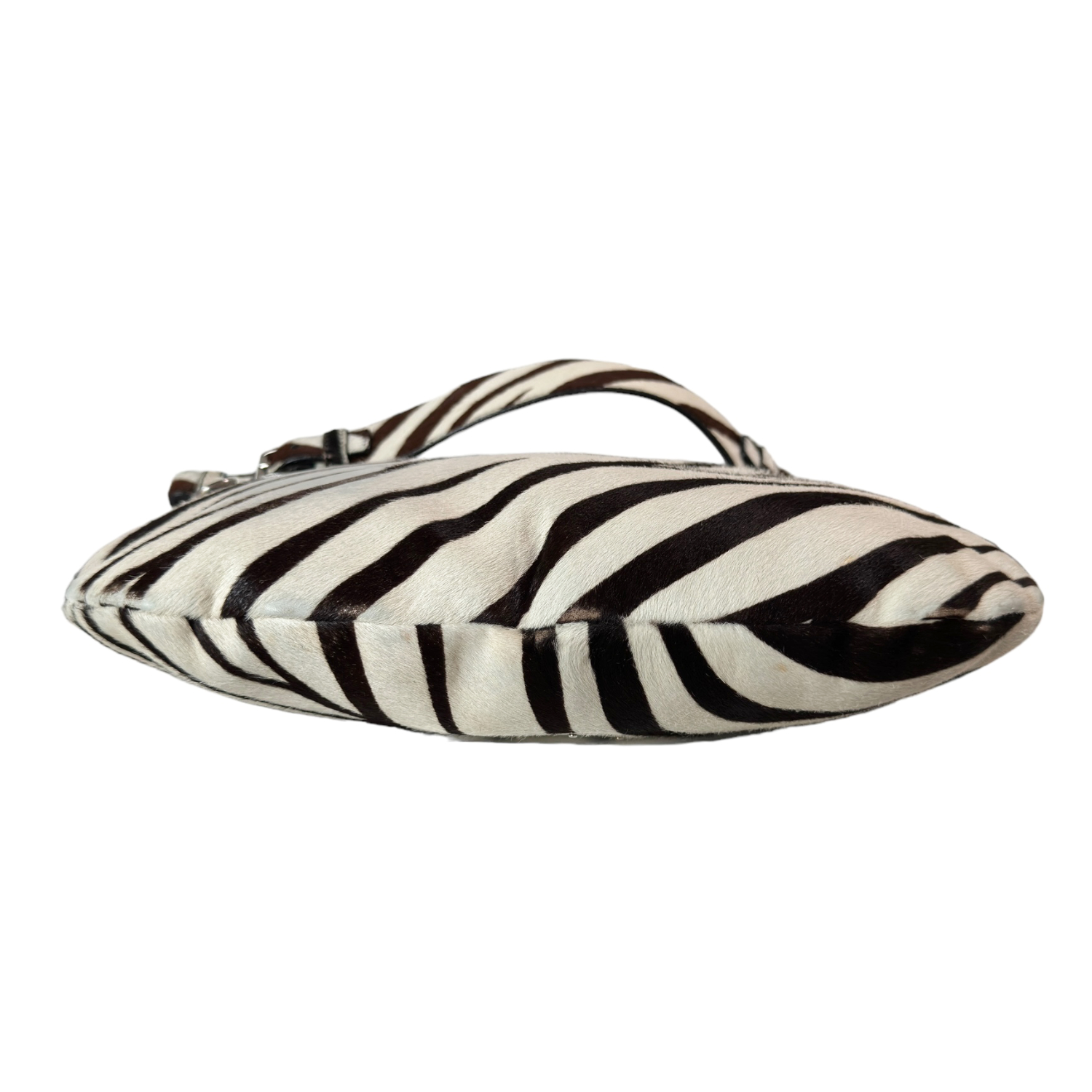 Prada Zebra Striped Calfkskin Shoulder Bag in White / Black / Dark ...