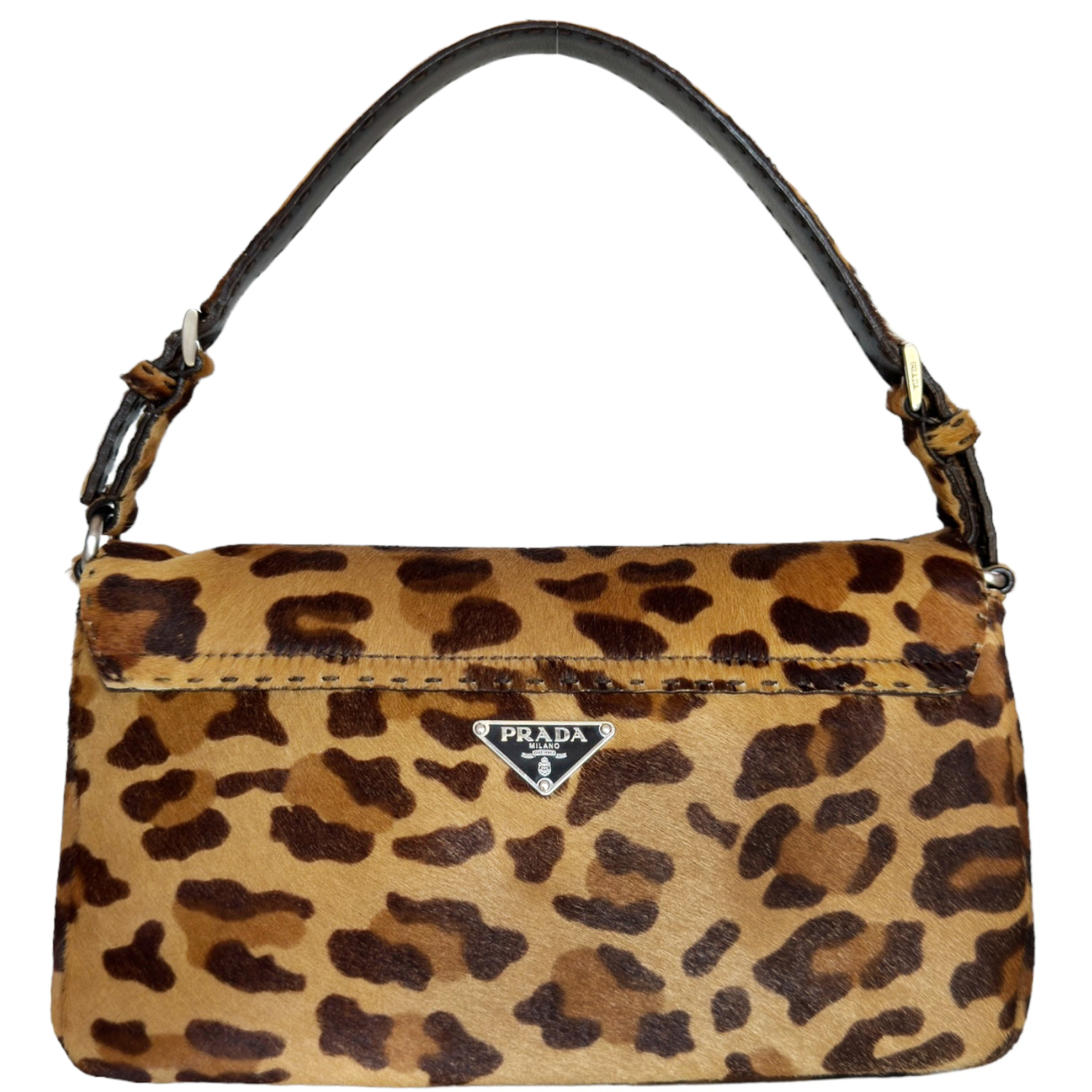 Prada Leopard Print Calfskin Buckle Shoulder Bag – Nitryl
