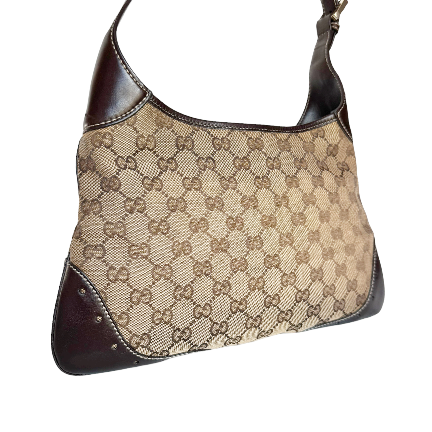 Gucci Monogram Hobo Shoulder Bag in Beige / Brown / Gold – Nitryl